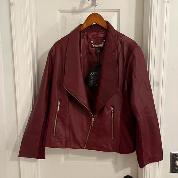 IMAN | Jackets & Coats | Iman Global Chic Leather Moto Jacket Nwt ...